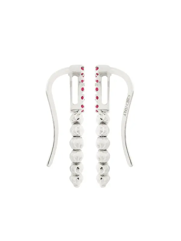 OFFICINA BERNARDI 18kt White Gold Moon Eden Ruby Cuff Earrings