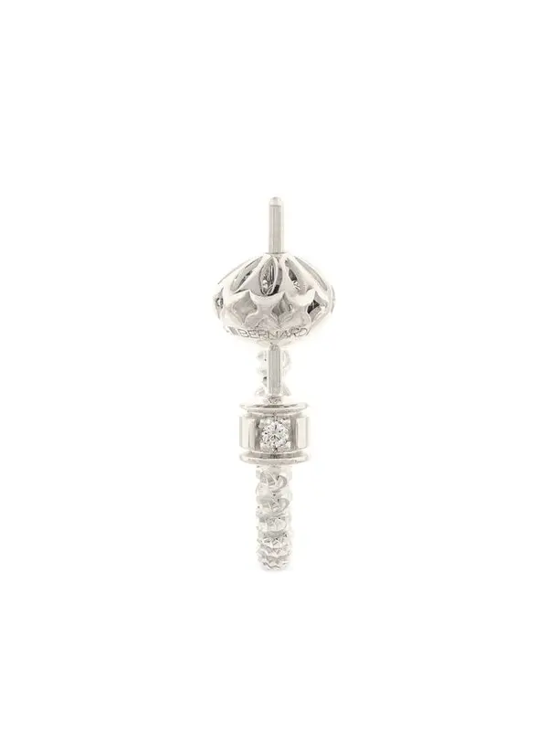 OFFICINA BERNARDI 18kt White Gold Diamond Hoop Earrings - Silver