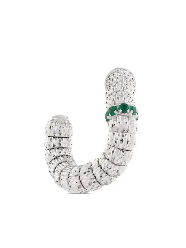 OFFICINA BERNARDI 18kt White Gold Enigma Emerald Hoop Earrings