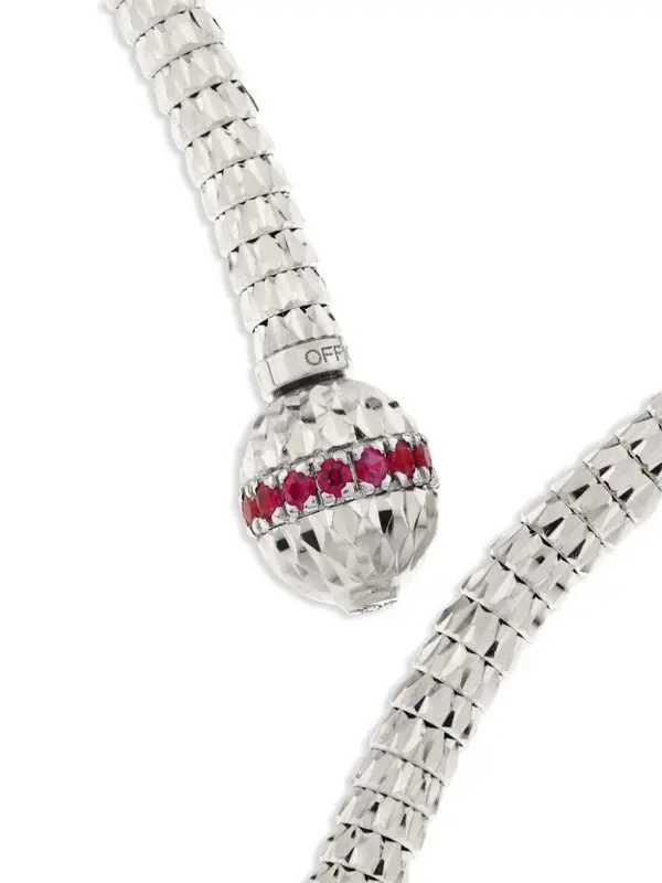OFFICINA BERNARDI 18kt White Gold Y Necklace With Ruby