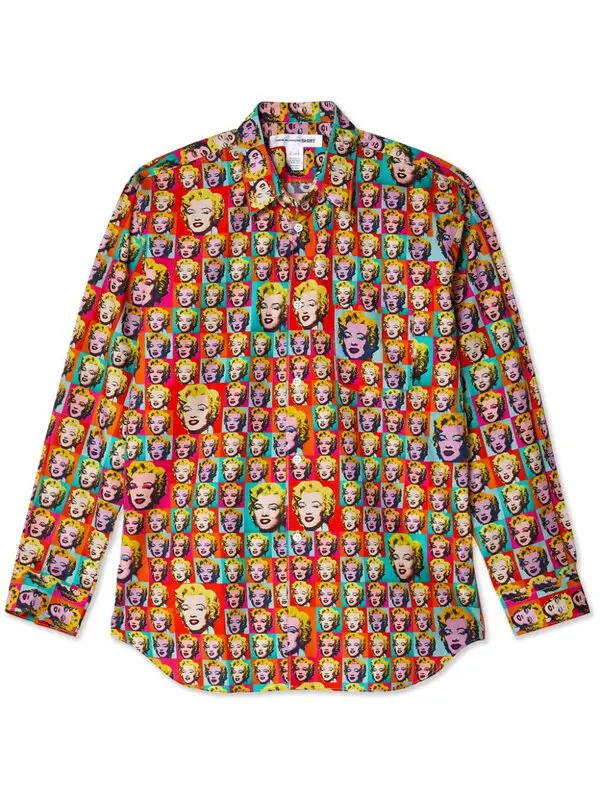 Comme Des Garçons Graphic-print Cotton Shirt - Red