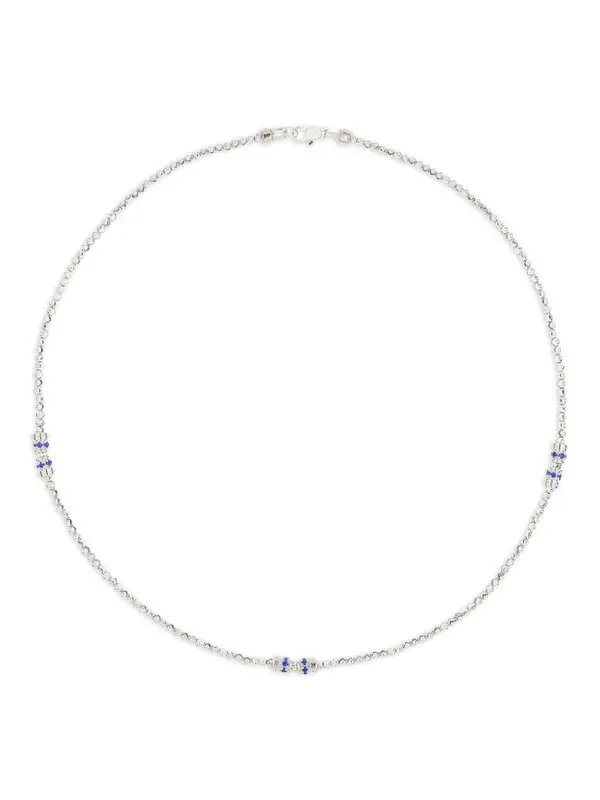 OFFICINA BERNARDI 18kt White Gold Sapphire And Diamond Necklace - Silver