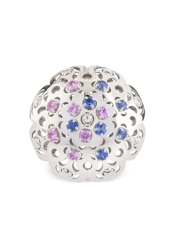 OFFICINA BERNARDI 18kt White Gold Damasco Sapphire Ring - Silver