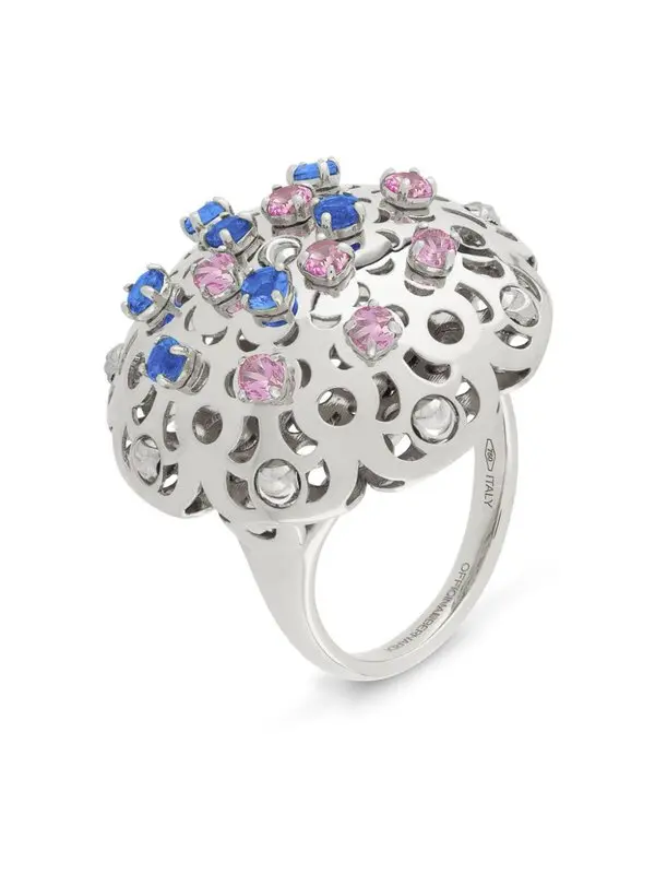 OFFICINA BERNARDI 18kt White Gold Damasco Sapphire Ring - Silver