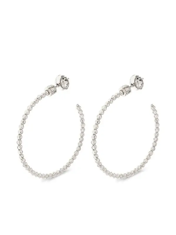 OFFICINA BERNARDI 18kt White Gold Diamond Hoop Earrings - Silver