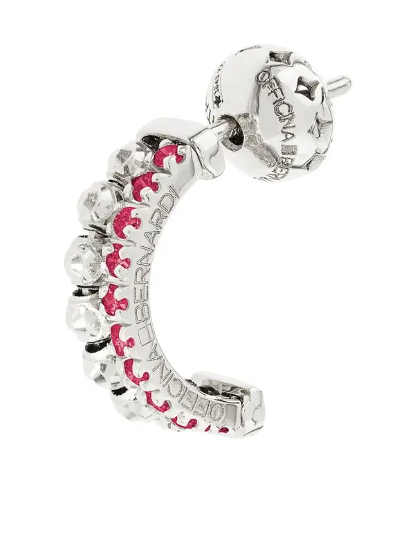 OFFICINA BERNARDI 18kt White Gold Ruby Moon Eden Earrings - Silver