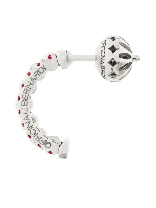 OFFICINA BERNARDI 18kt White Gold Ruby Moon Eden Earrings - Silver