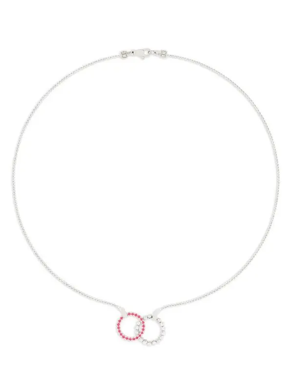 OFFICINA BERNARDI 18kt White Gold Ruby And Diamond Pendant Necklace