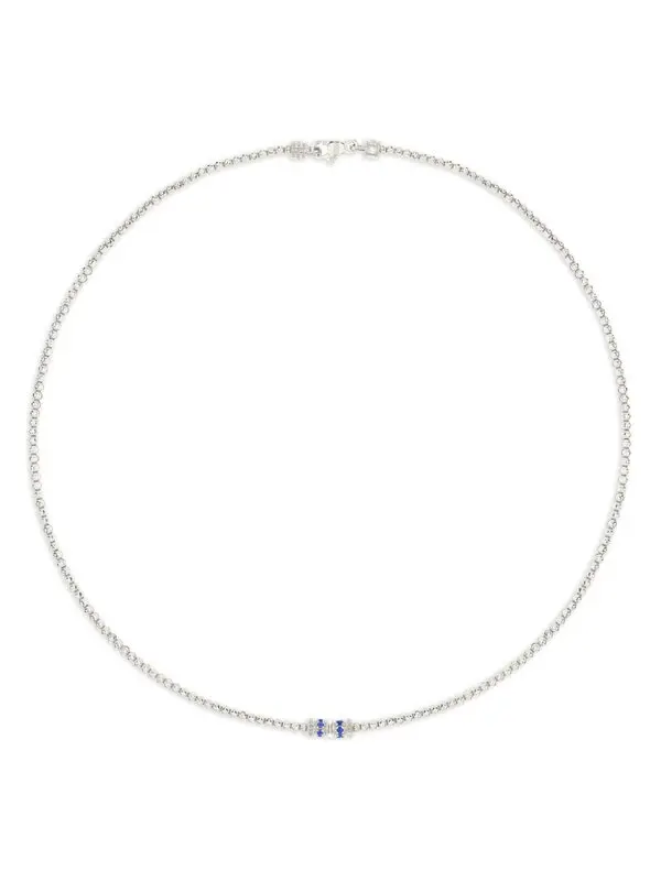 OFFICINA BERNARDI 18kt White Gold Sapphire And Diamond Necklace - Silver