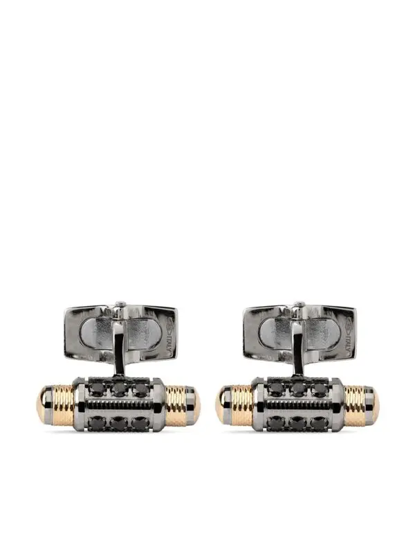 OFFICINA BERNARDI 18kt Yellow Gold Lumen Diamond Cufflinks - Silver