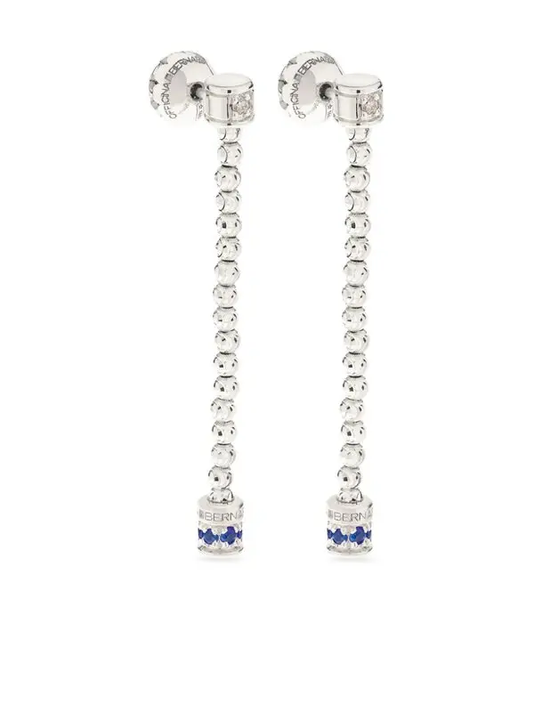 OFFICINA BERNARDI 18kt White Gold Sapphire And Diamond Drop Earrings - Silver