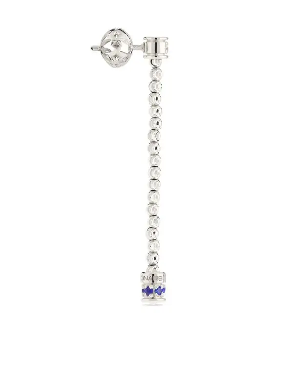 OFFICINA BERNARDI 18kt White Gold Sapphire And Diamond Drop Earrings - Silver