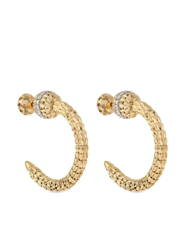 OFFICINA BERNARDI 18kt Yellow Diamond Hoop Earrings - Gold