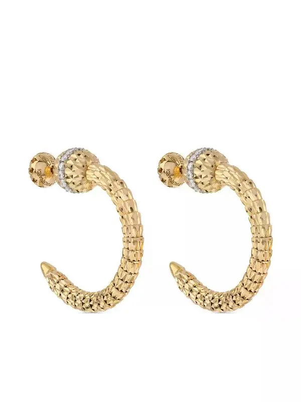 OFFICINA BERNARDI 18kt Yellow Diamond Hoop Earrings - Gold