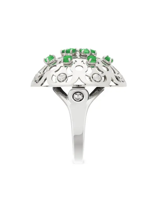 OFFICINA BERNARDI 18kt White Gold Damasco Emerald Ring - Silver