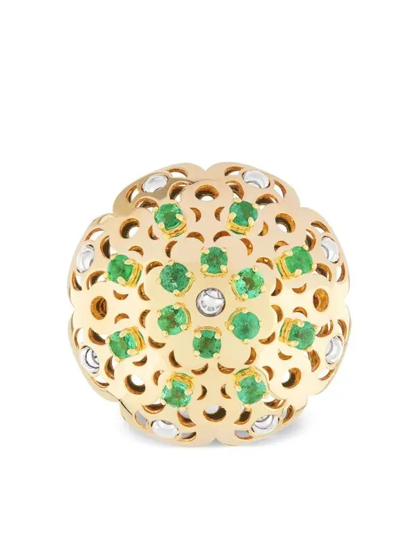 OFFICINA BERNARDI 18kt Yellow Damasco Emerald Ring - Gold