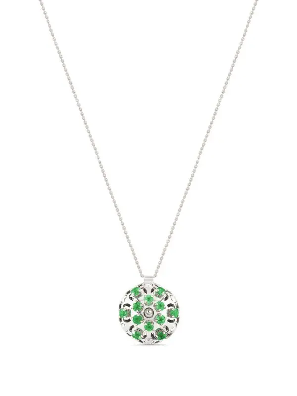 OFFICINA BERNARDI 18kt White Gold Damasco Emerald Necklace - Silver