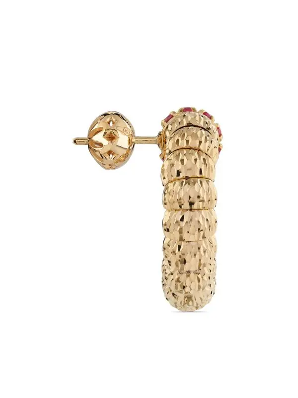 OFFICINA BERNARDI 18kt Yellow Enigma Ruby Hoop Earrings - Gold