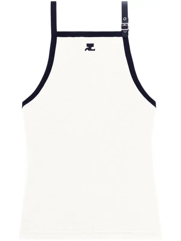 COURREGES Buckle Detail Tank Top - White