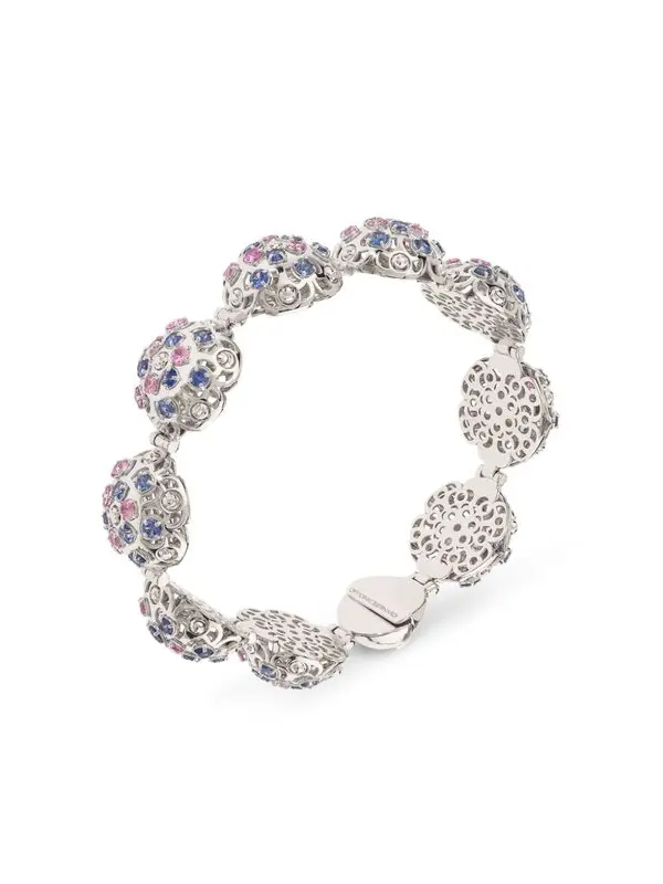 OFFICINA BERNARDI 18kt White Gold Damasco Sapphire And Diamond Bracelet - Silver