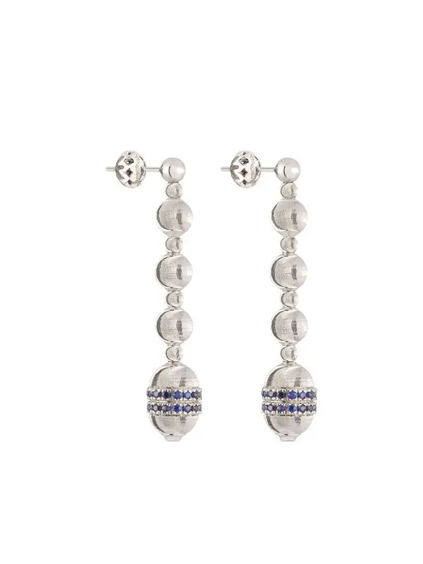 OFFICINA BERNARDI 18kt White Gold Sapphire Drop Earrings - Silver