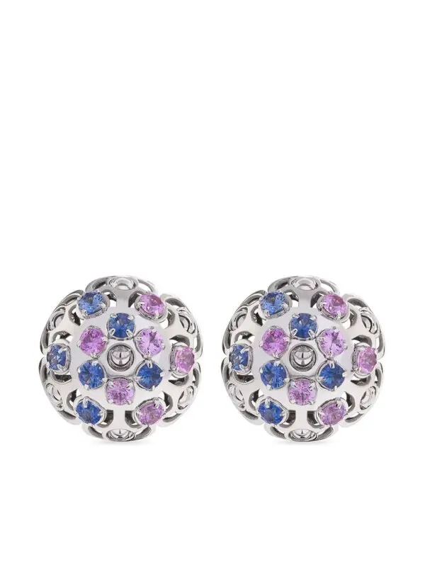 OFFICINA BERNARDI 18kt White Gold Damasco Sapphire Earrings - Silver