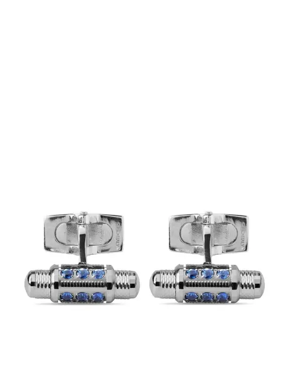 OFFICINA BERNARDI 18kt White Gold Lumen Sapphire And Diamond Cufflinks - Silver