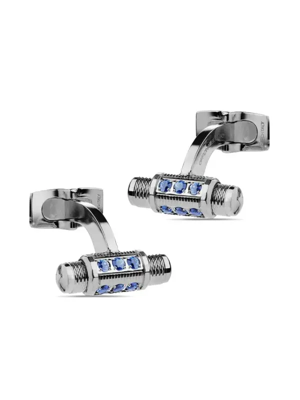 OFFICINA BERNARDI 18kt White Gold Lumen Sapphire And Diamond Cufflinks