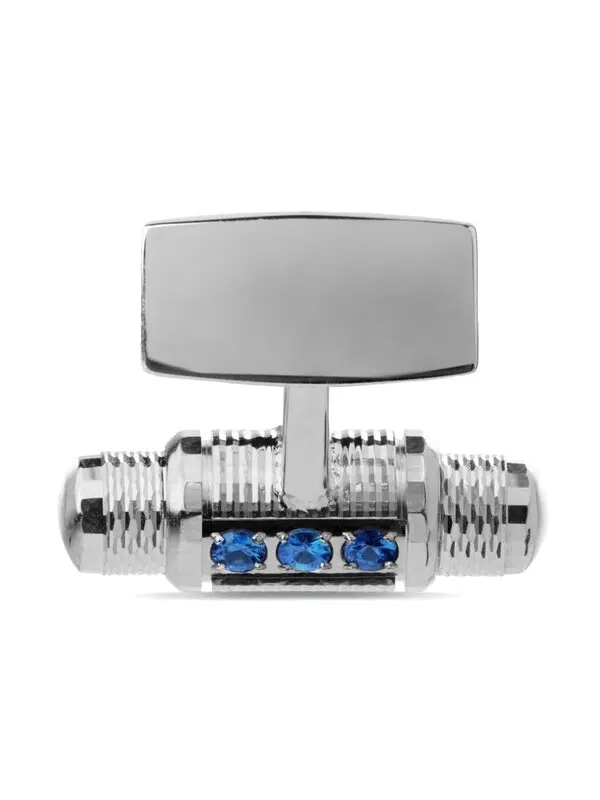 OFFICINA BERNARDI 18kt White Gold Lumen Sapphire And Diamond Cufflinks