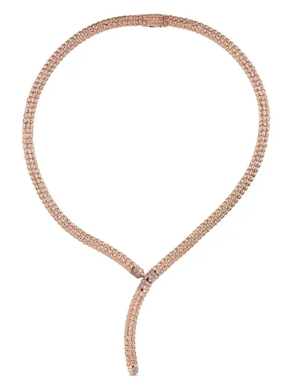 OFFICINA BERNARDI 18kt Rose Gold Diamond Y Necklace - Pink