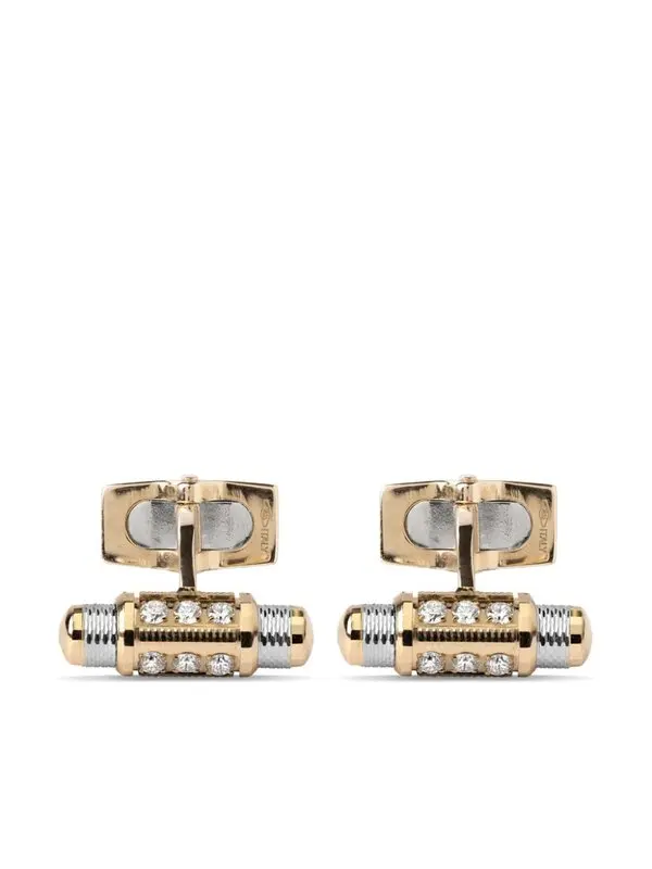 OFFICINA BERNARDI 18kt Yellow And White Lumen Diamond Cufflinks - Gold