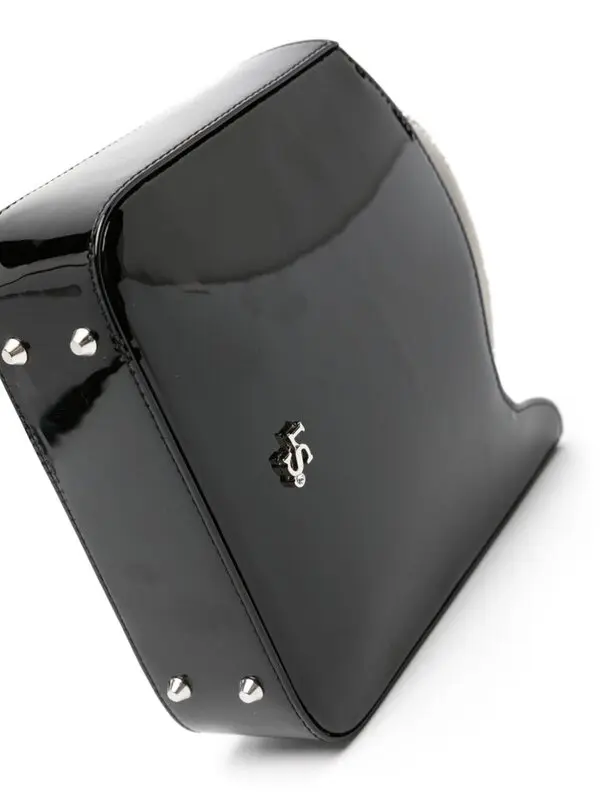 LE SILLA Ivy Patent-leather Shoulder Bag - Black
