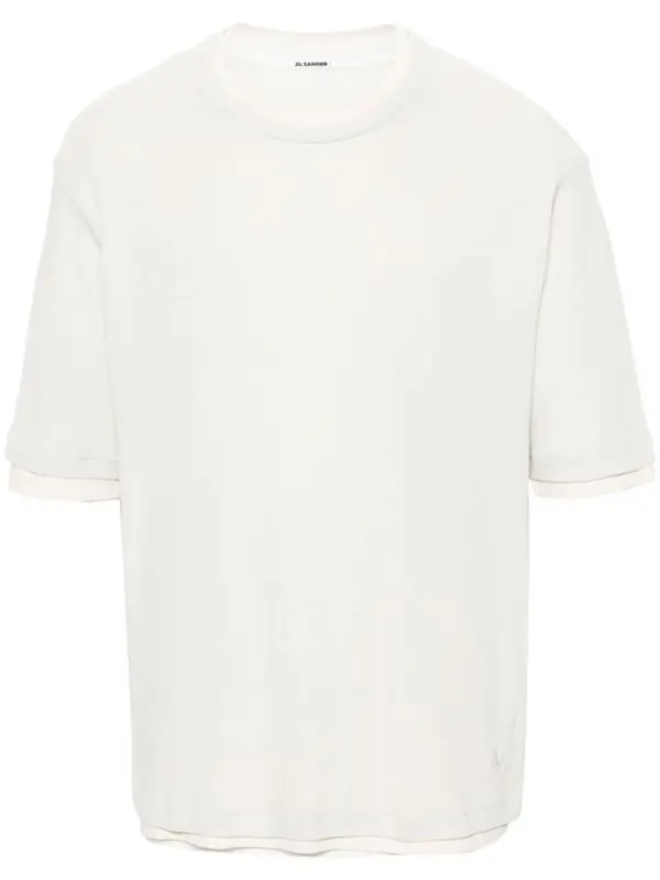 JIL SANDER Layered Cotton T-shirt - White