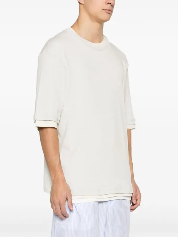 JIL SANDER Layered Cotton T-shirt - White