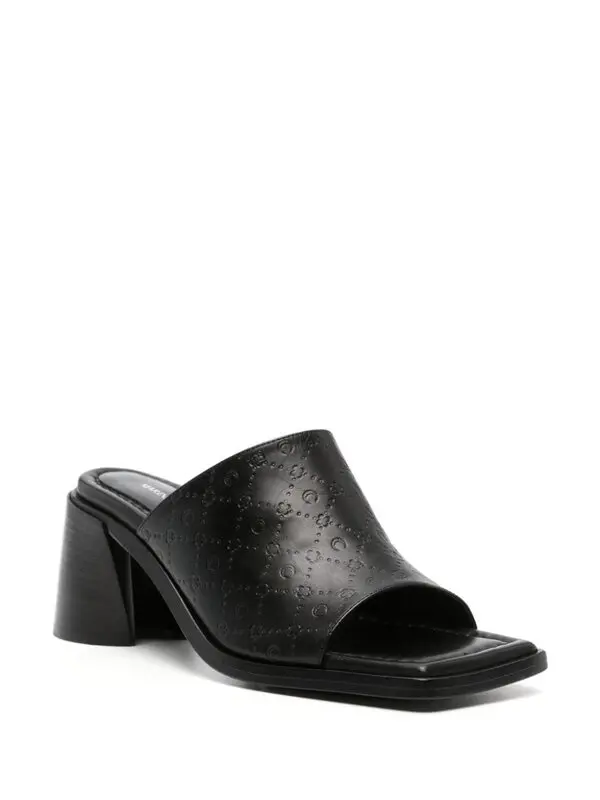 MARINE SERRE Leather Sandals - Black