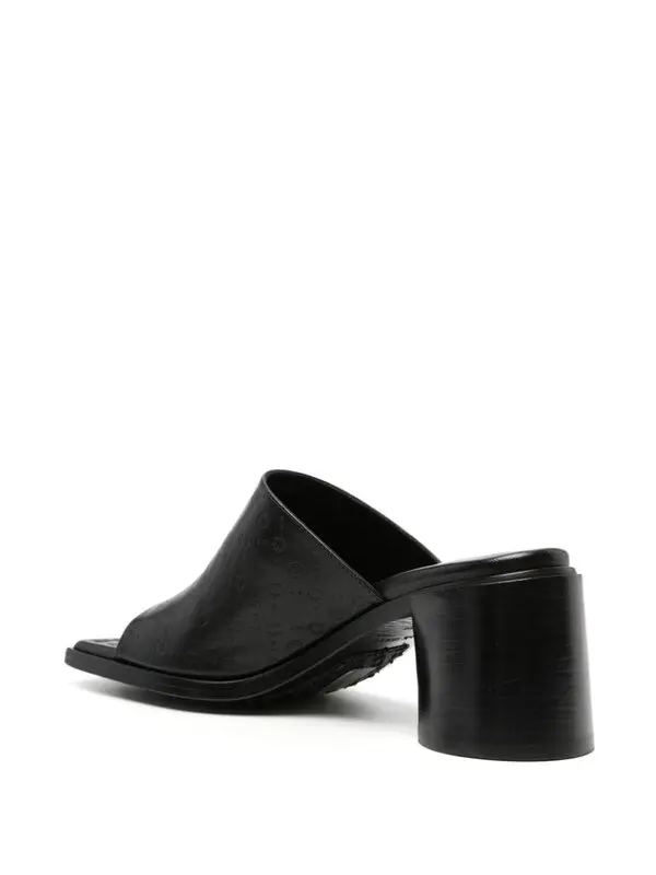 MARINE SERRE Leather Sandals - Black