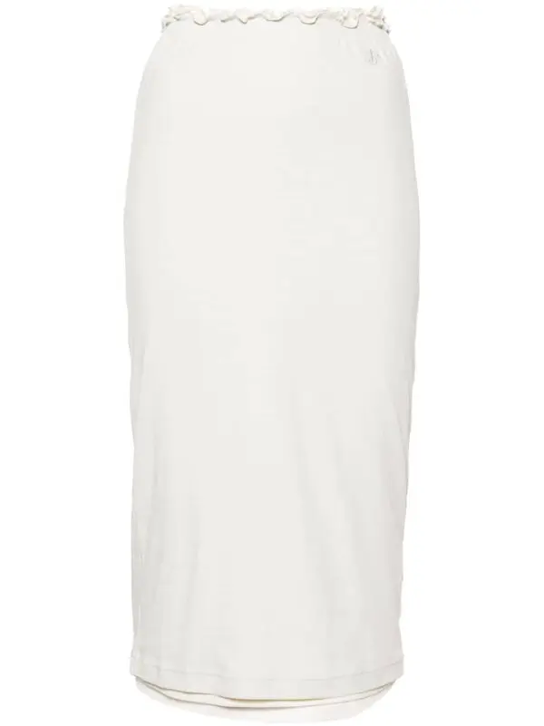 JIL SANDER Layered Cotton Midi Skirt - Neutrals
