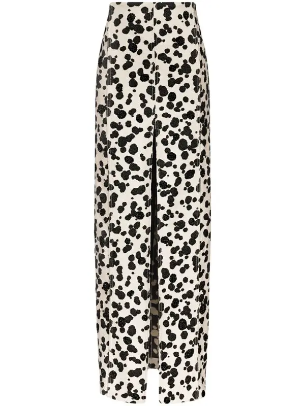 AREA Dalmatian Jacquard Denim Skirt
