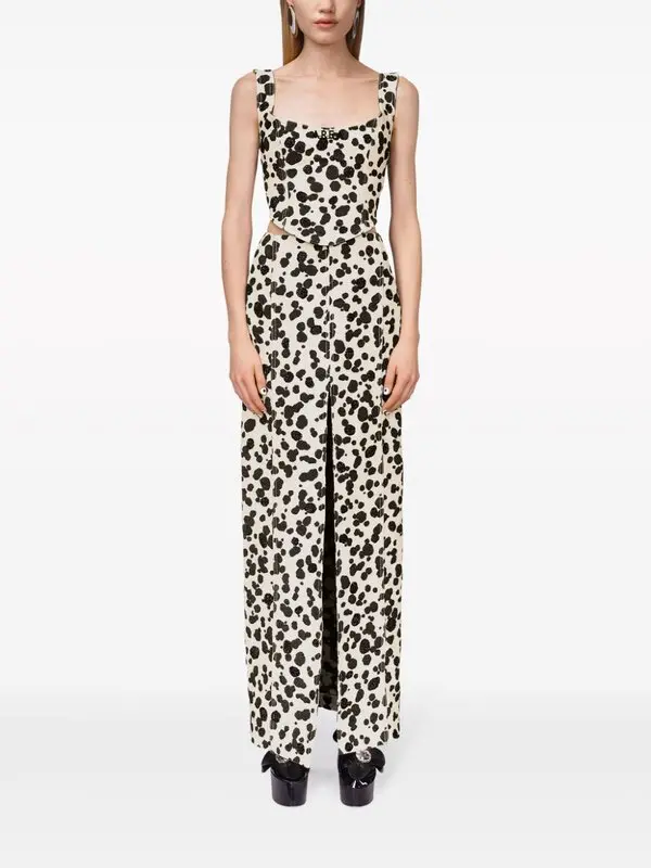 AREA Dalmatian Jacquard Denim Skirt