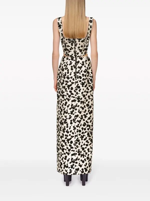 AREA Dalmatian Jacquard Denim Skirt