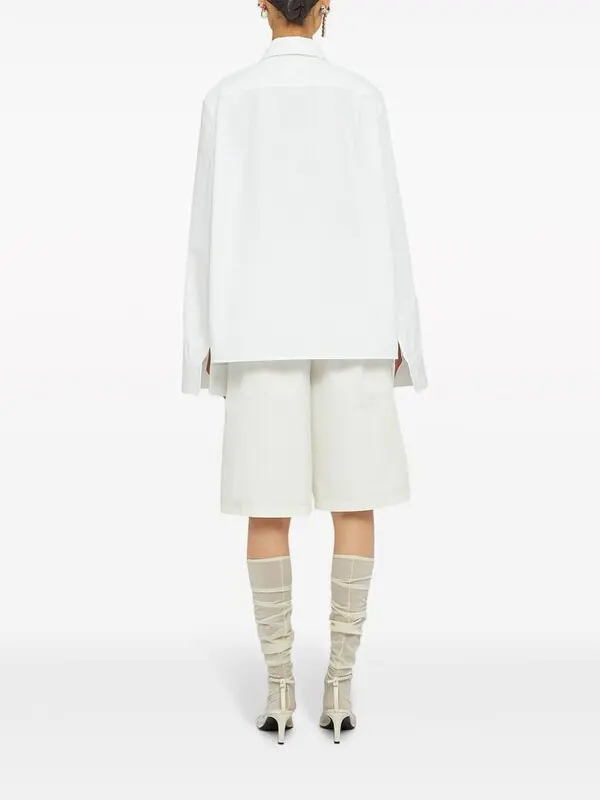 JIL SANDER Jewel-clip Cotton Shirt - White