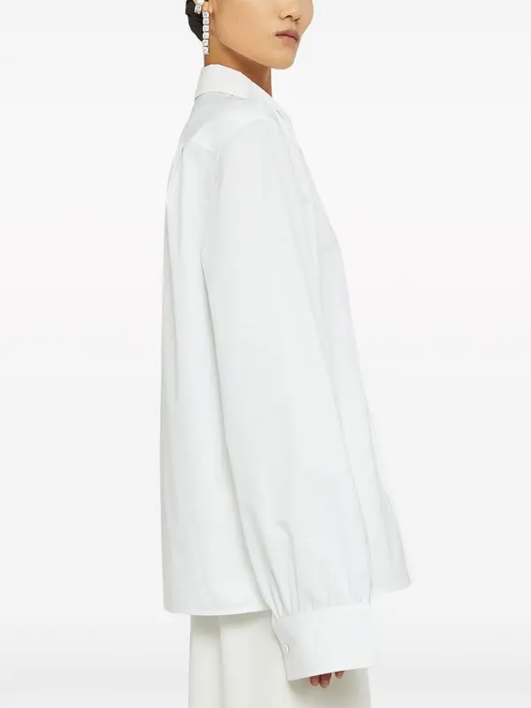 JIL SANDER Jewel-clip Cotton Shirt - White