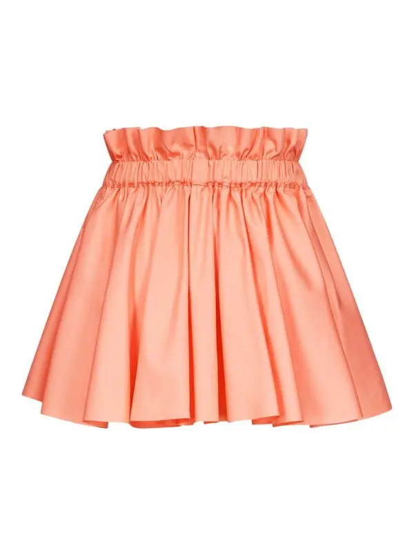 AREA Ruffled Floral Appliqué Mini Skirt