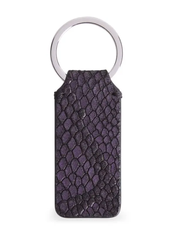 GIUSEPPE ZANOTTI Bernaard Leather Keyring - Grey