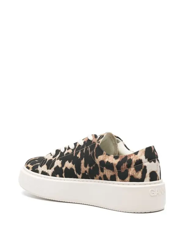 GANNI Leopard-print Flatform Sneakers
