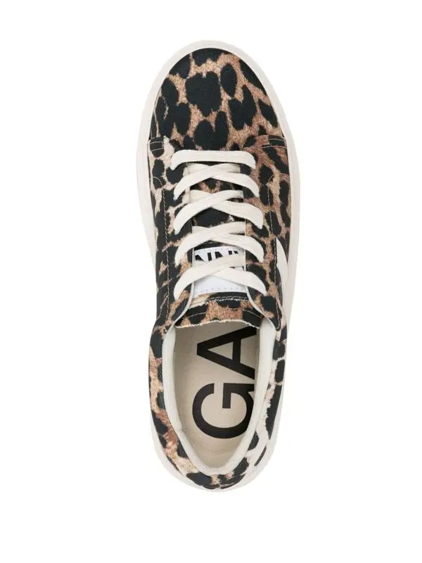 GANNI Leopard-print Flatform Sneakers