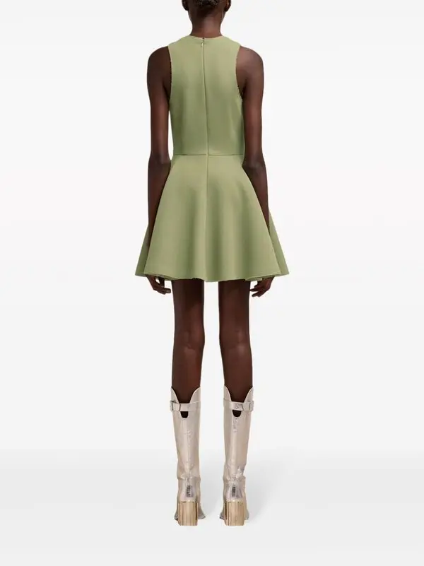 AMI Paris Virgin Wool Skater Mini Dress - Green