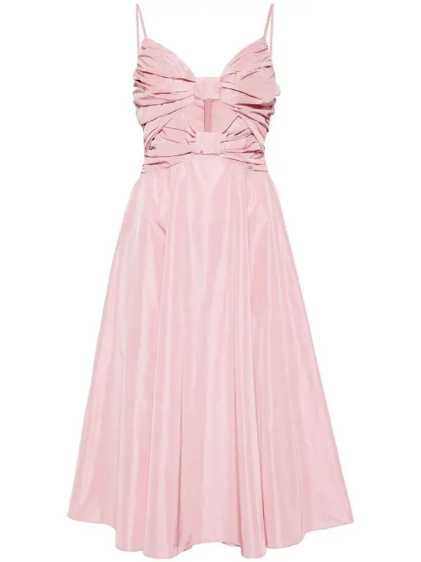 Staud Dayanara Bow-embellished Midi Dress