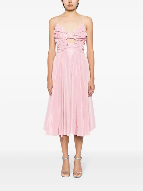 Staud Dayanara Bow-embellished Midi Dress
