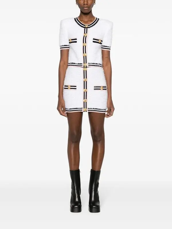Balmain Maze Monogram-jacquard Miniskirt